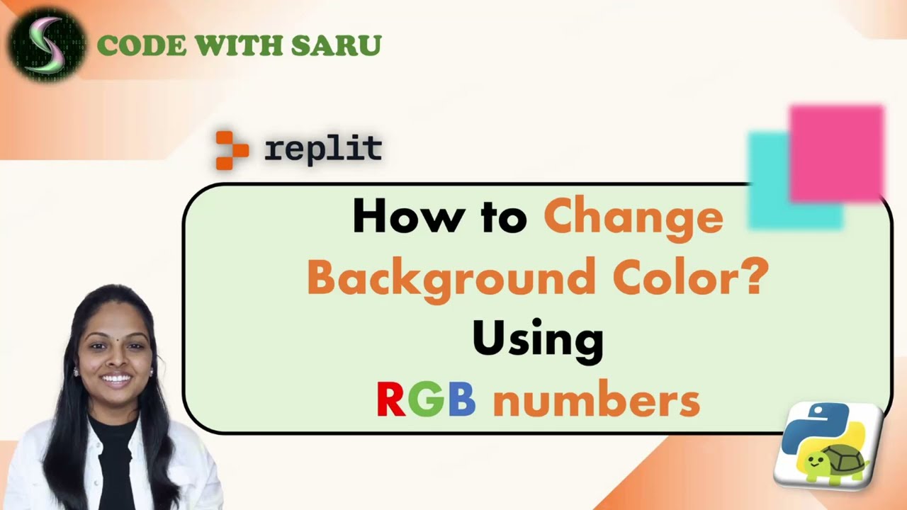 How to Change Background Color using RGB numbers? | Python with Turtle - Replit | Code with Saru