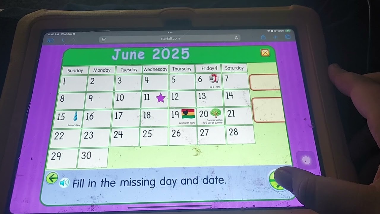 Starfall Calendar June 11 2025