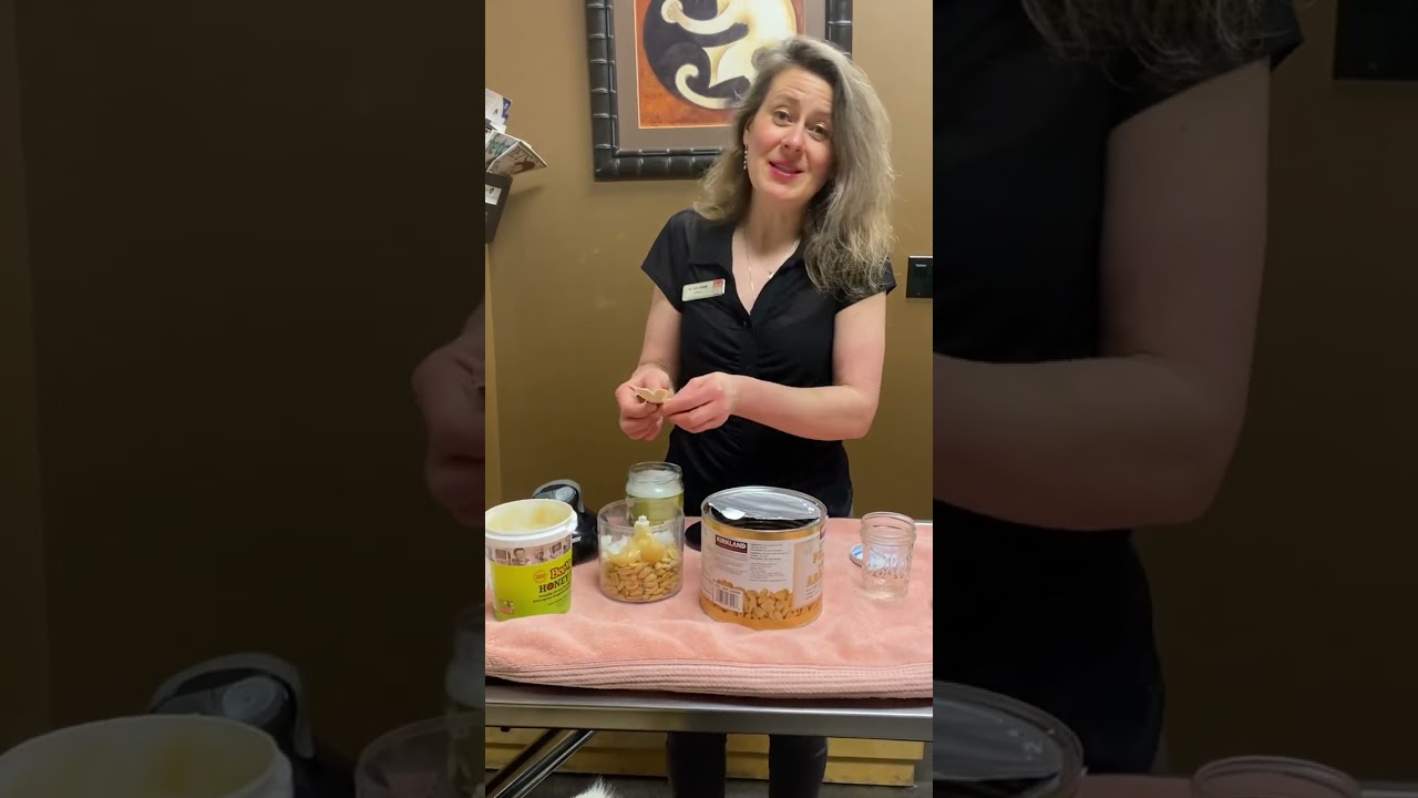 Dr Schell teaches how to make home made peanut butter for your pets! ❤️🤗🐶🐈❤️