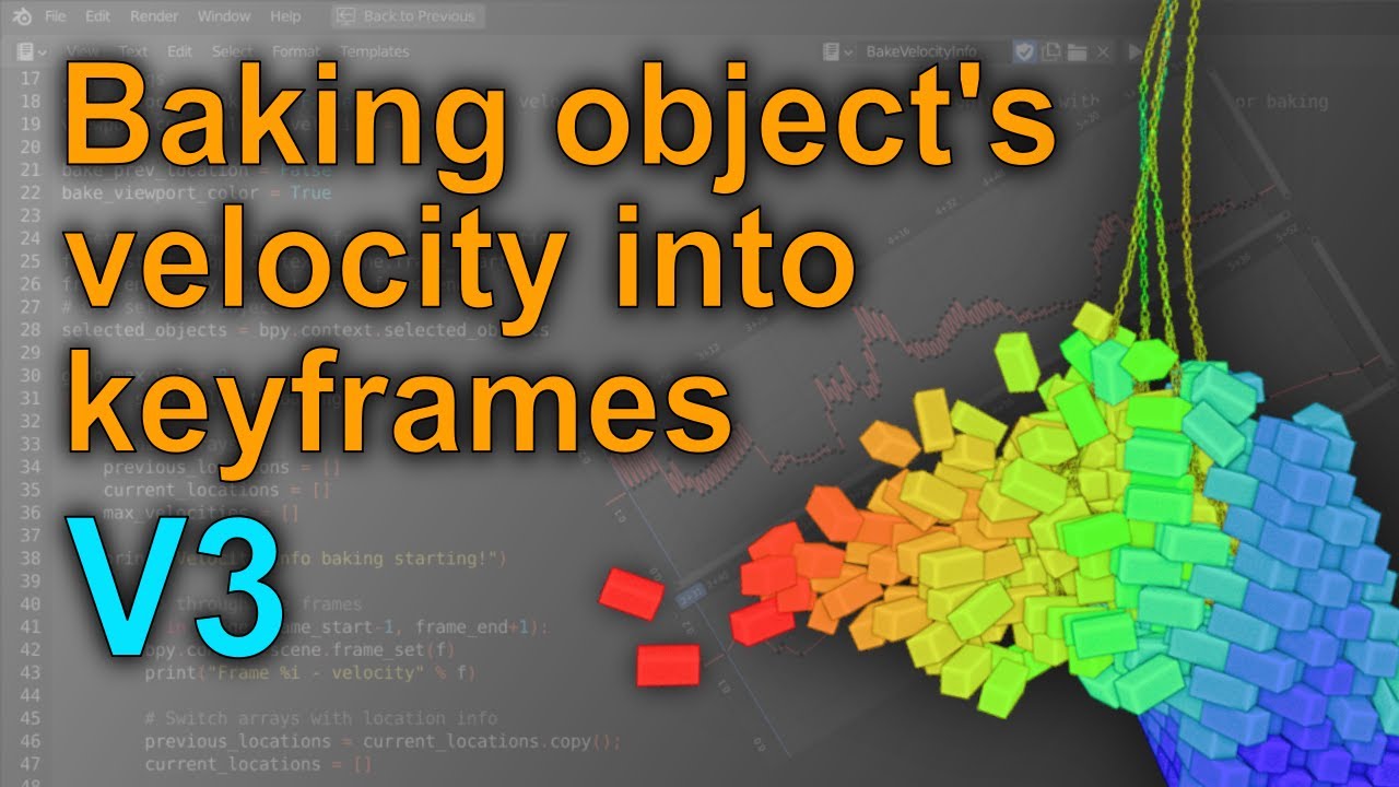 Baking object's velocity into keyframes | Blender 2.93 Python script (V3)