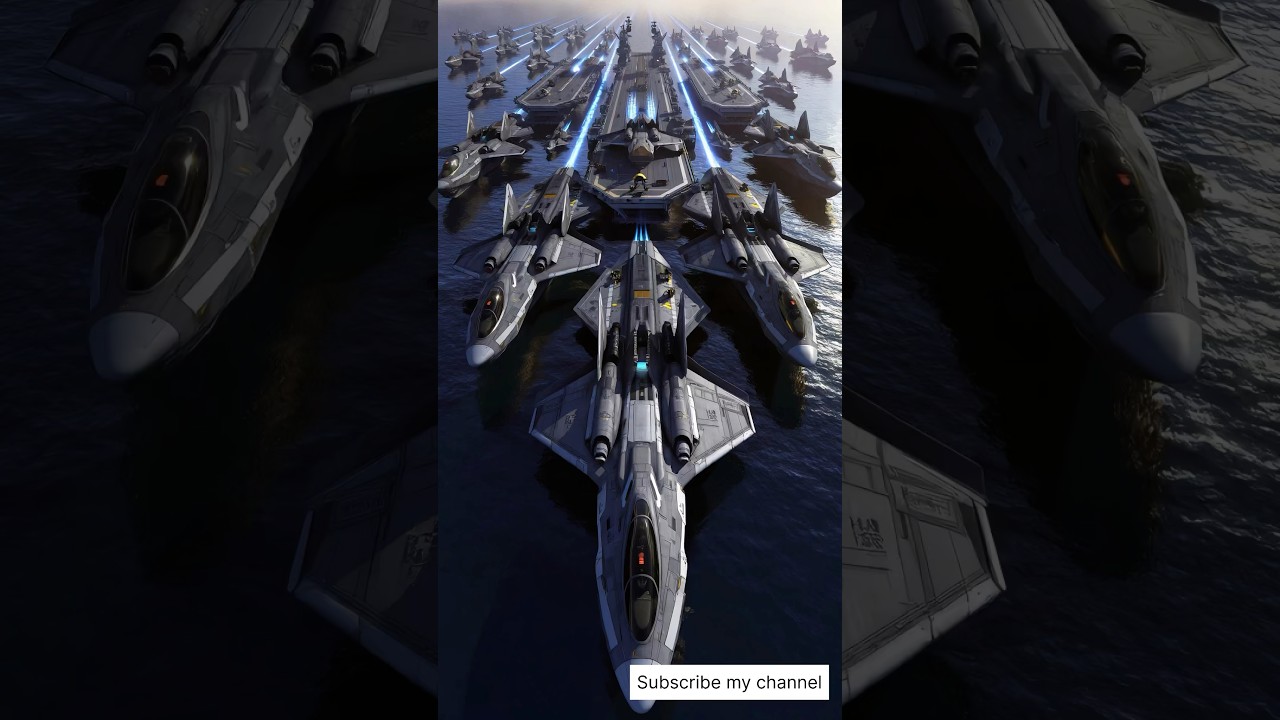 America’s 2075 AI Military Fleet in 8K | Hyperrealistic Sci-Fi Aircraft Carrier Parade