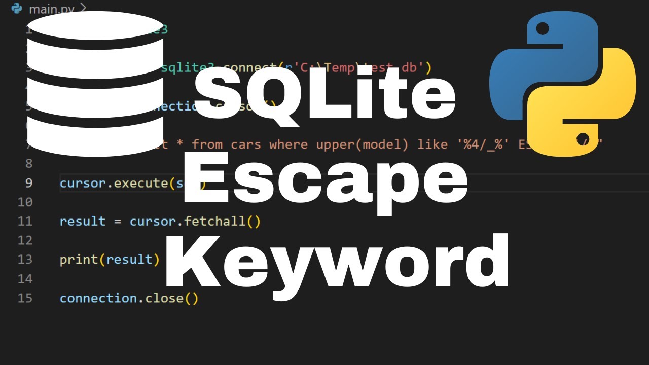 The Escape in a SQLite Like Statement - Python SQLite Tutorial