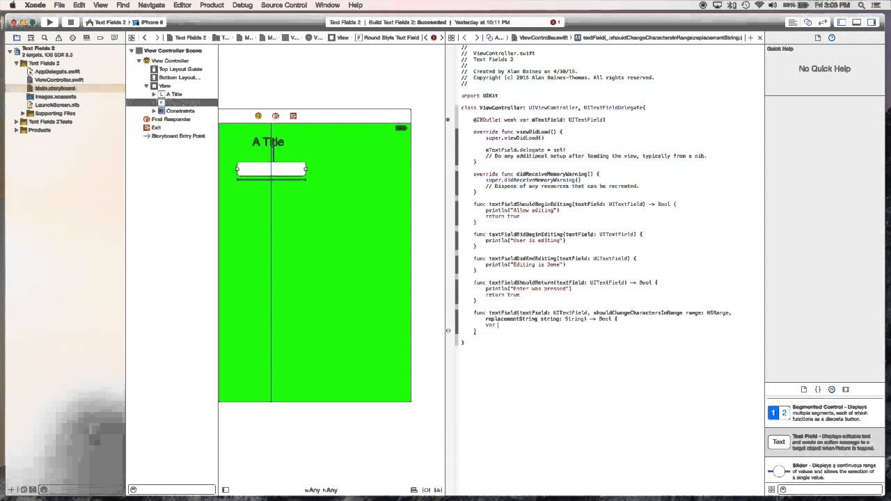iOS Tutorial: TextField Delegate Usage (Swift + Xcode)