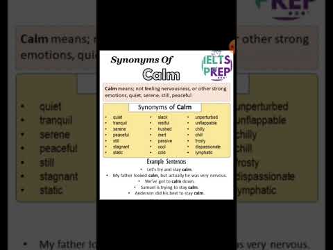 Synonyms of Calm ll IELTS vocabulary