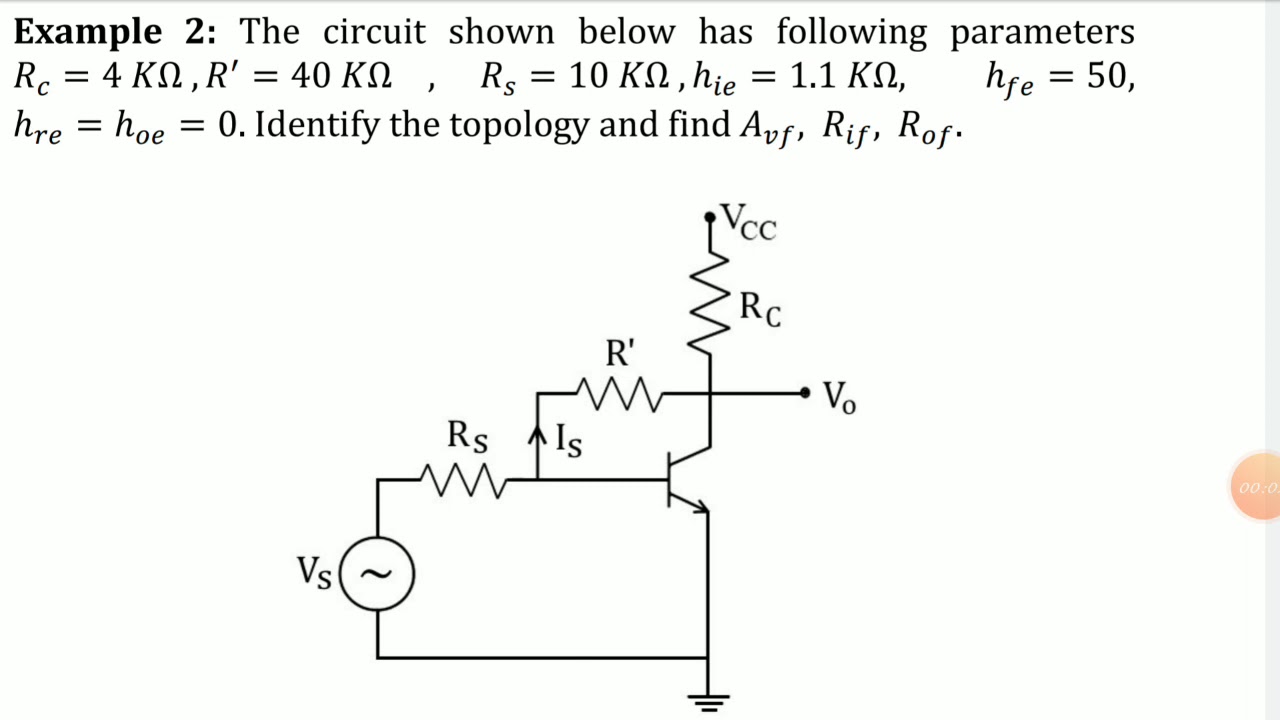 Feedback Amplifier Numerical Example 2