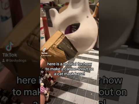 How to add a canine snout to a therian mask! (Old version!) #therian #therianmask #crafts #diy#furry