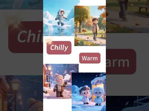 Synonyms & Antonyms Series —— Chilly, Cold, Icy, Freezing #learning #english #vocabulary #cartoon