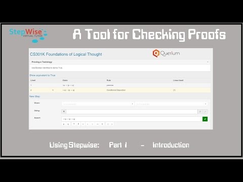 Querium's StepWise Tool for Checking Formal Proofs - Part 1