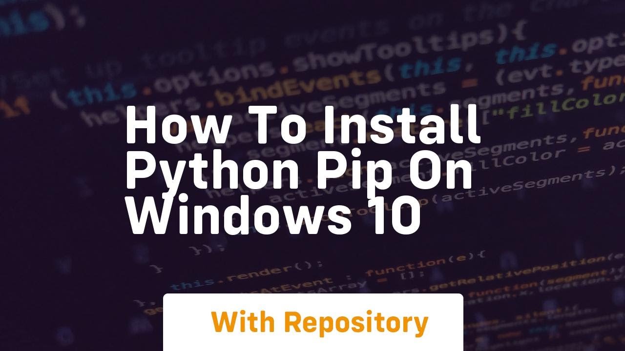 how to install python pip on windows 10