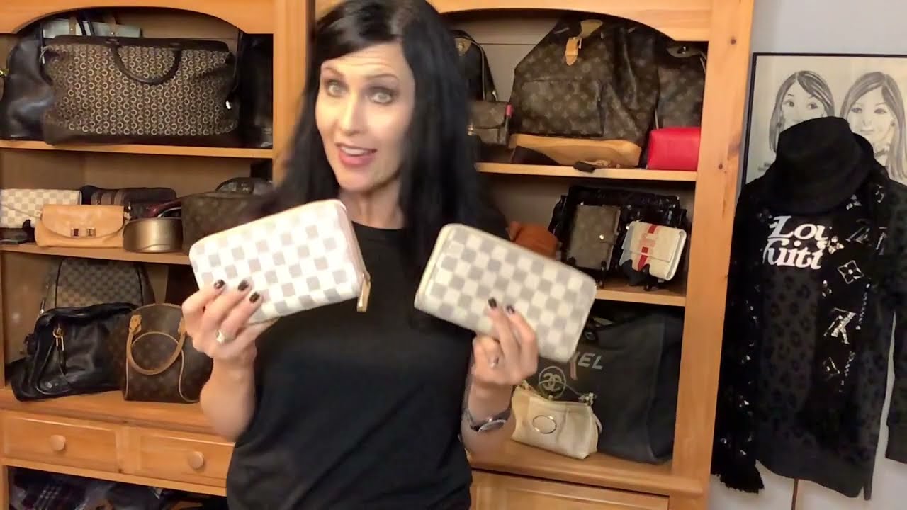 COMPARISON - Louis Vuitton Zippy Wallet Damier Azur - Authentic vs Counterfeit