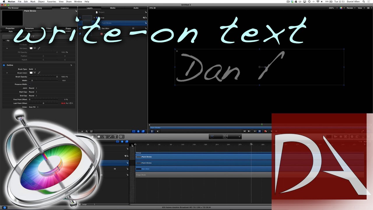 Motion 5 Tutorial | Write-On Text - (Behaviours and Keyframes)