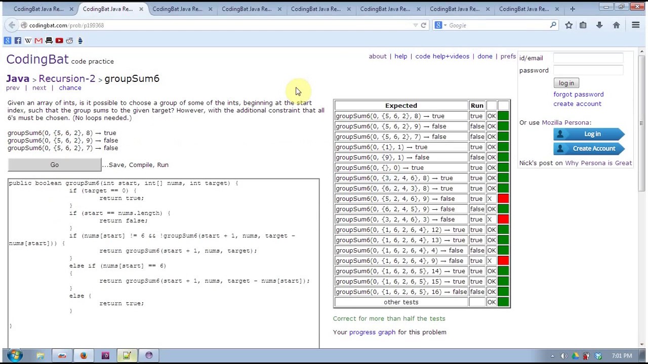 Let's play Coding Bat! Java Recursion
