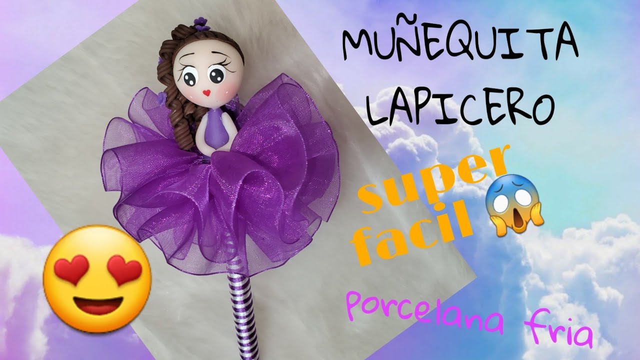 Lapicero con muñequita / porcelana fria