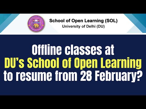 Offline classes at DU’s School of Open Learning to resume from February 28? | SOL Reporter.