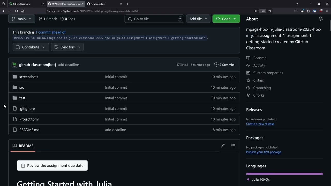 06. Assignment 1 (Tutorial) [HPC in Julia]