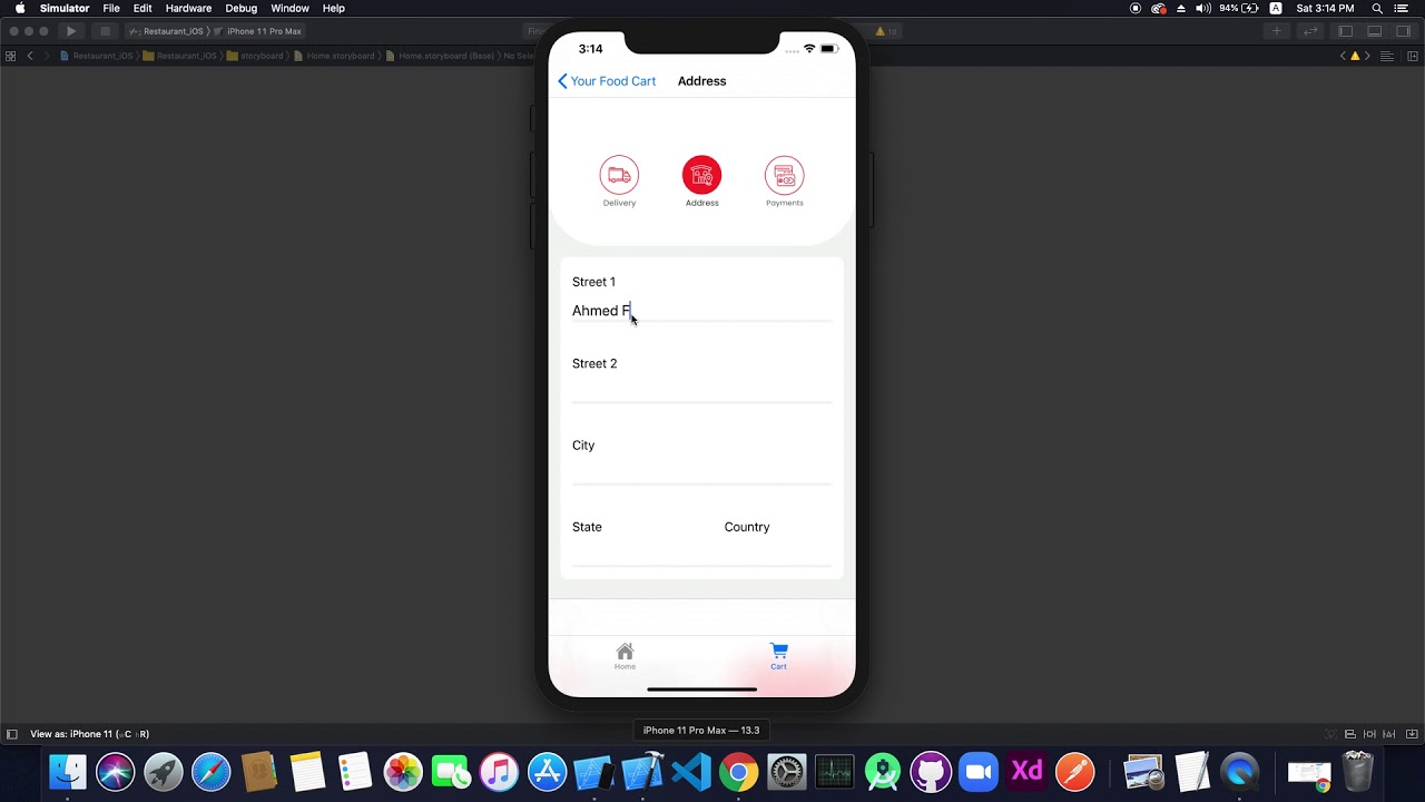 Restaurant iOS Application