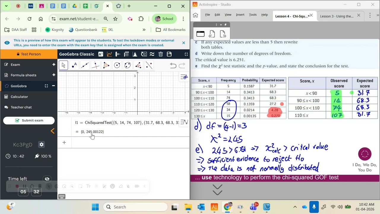 AISL - U6L4 - Hypothesis tests in Geogebra
