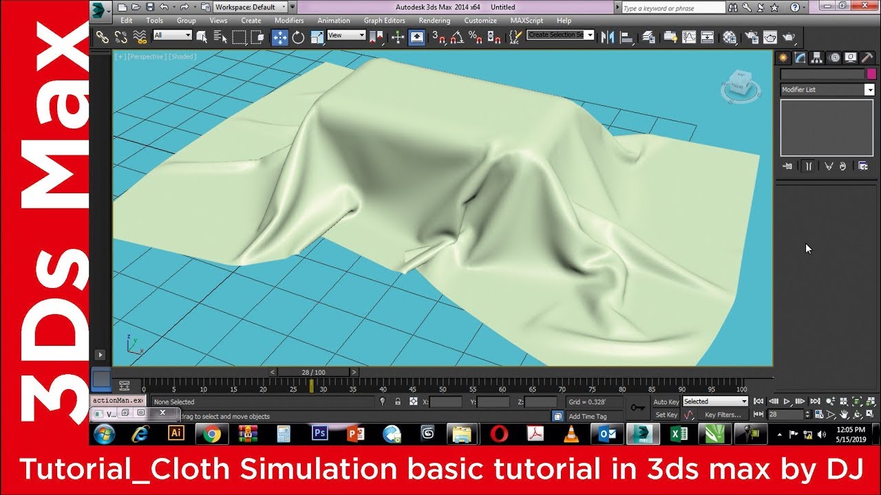 Cloth Simulation basic tutorial in 3ds max _3Ds Max Tutorial-10