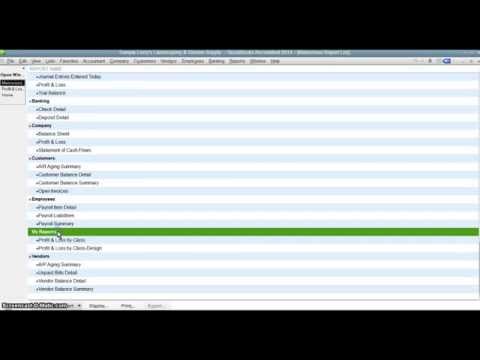Memorize Reports in Quickbooks