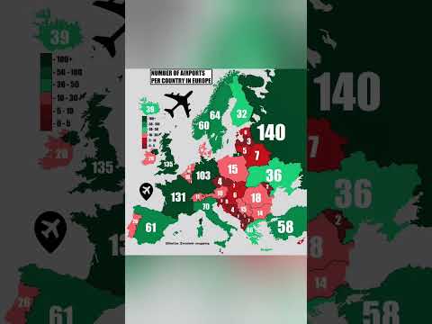 NUMBER OF AIRPORTS PER COUNTRY IN EUROPE!