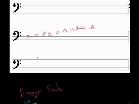 D Major Scale Bass Clef