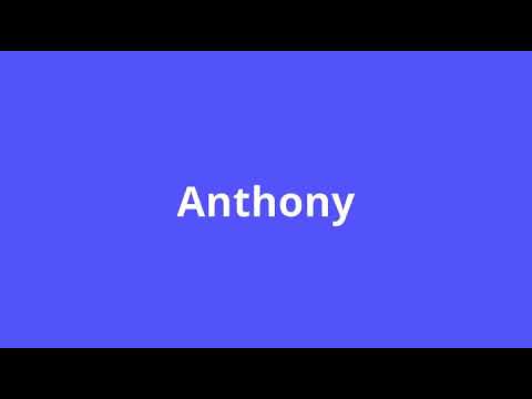 what is the meaning of Anthony