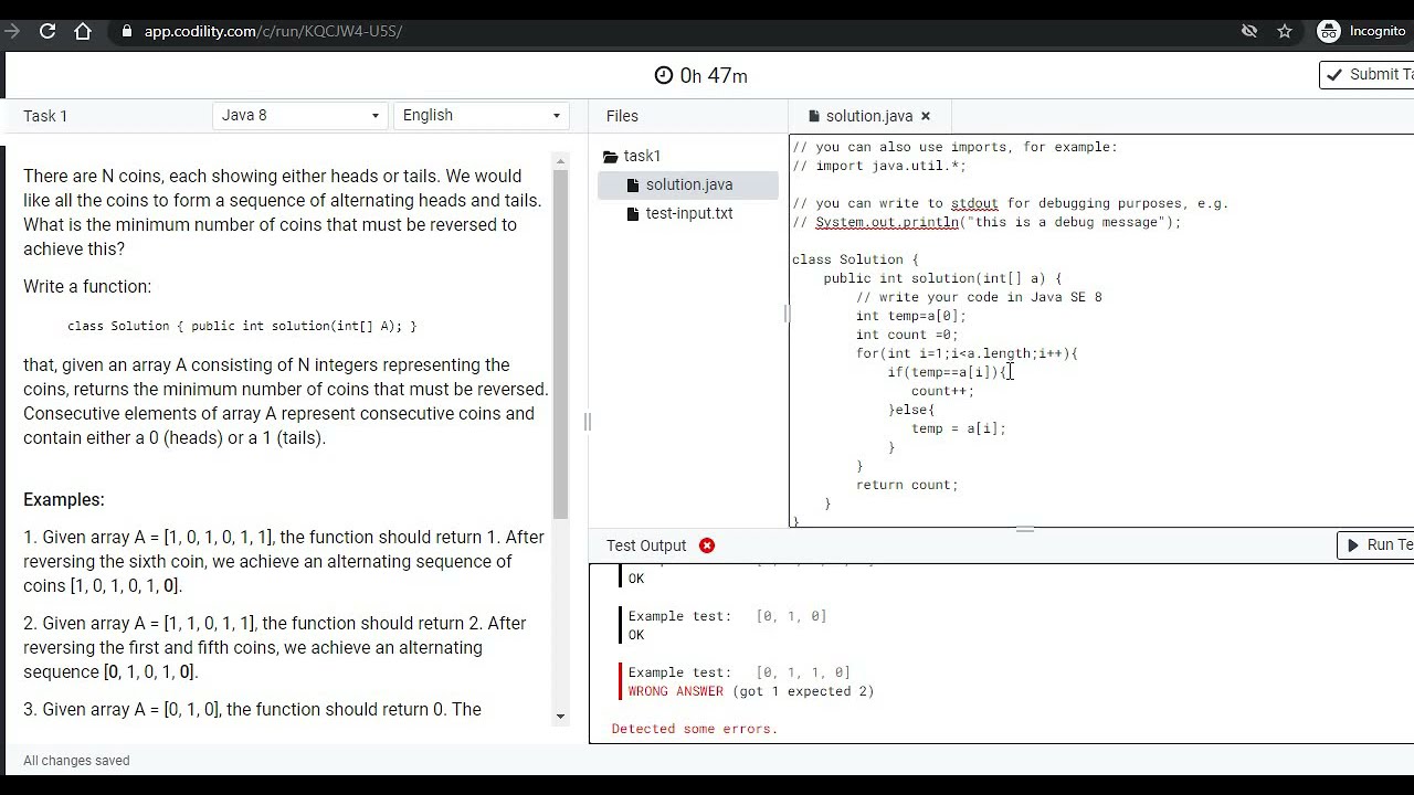 Java Developer Codility Exam | Sync Tech