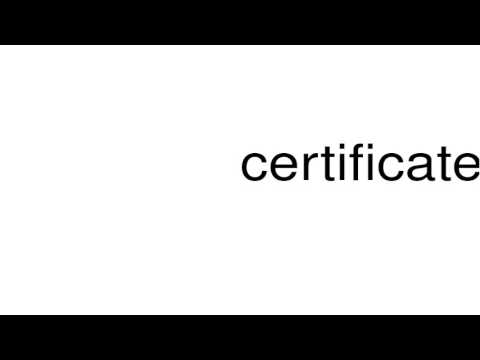 How to pronounce certificated