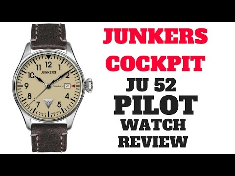 (4K) JUNKERS COCKPIT JU-52 PILOT MEN'S WATCH REVIEW MODEL: 6144-5