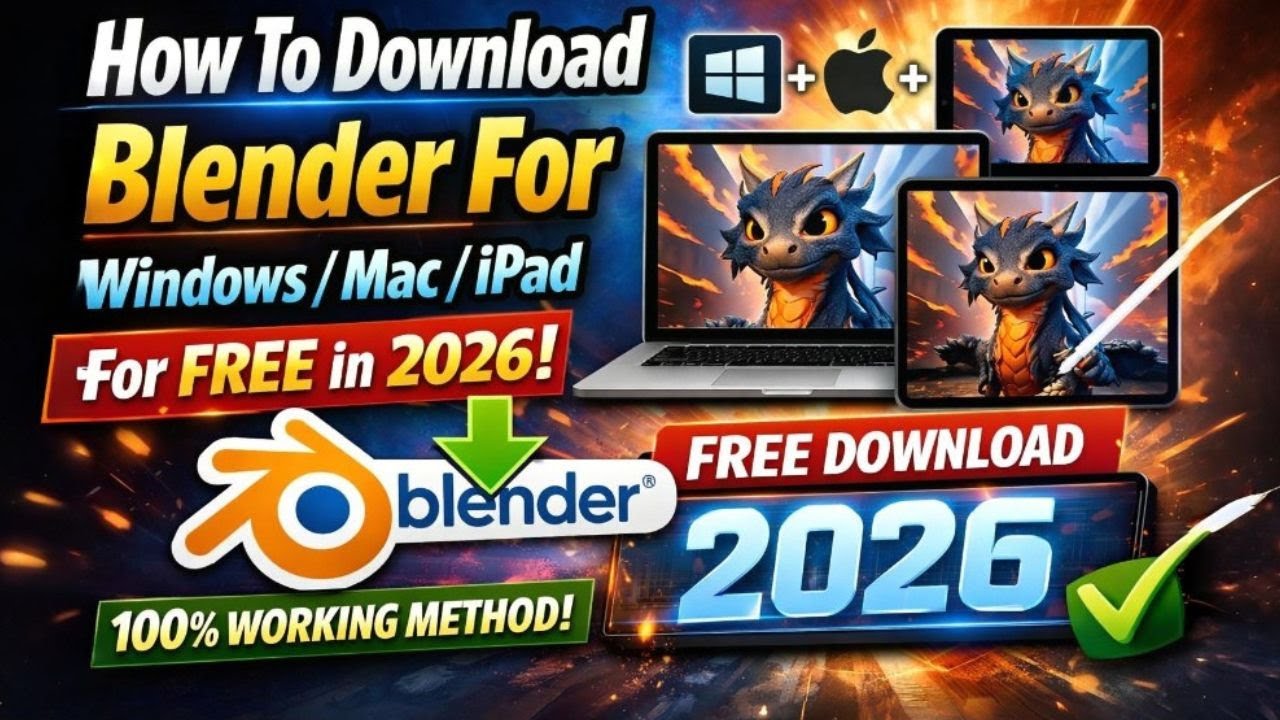 How To Download Blender For Window/Mac/ iPad for Free In 2026 | Blender Tutorial