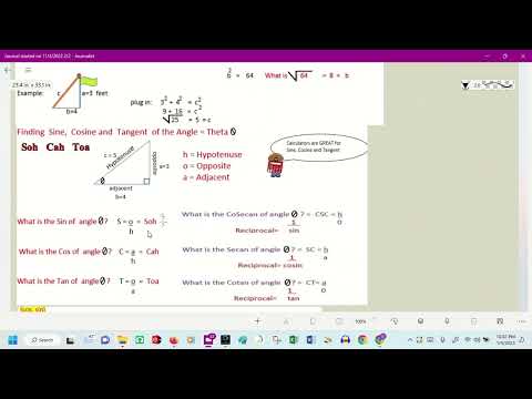 Pythagorean theorem, Sine Cosine and Tan