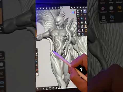 Nomad sculpt on iPad angel. Sculpting wings. Freestyle practice