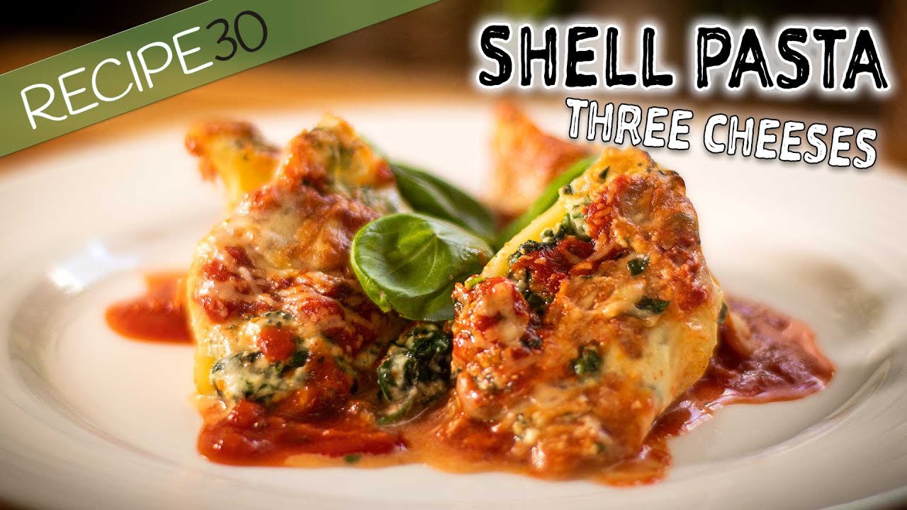 Spinach and Ricotta Stuffed Shells, Three Cheeses