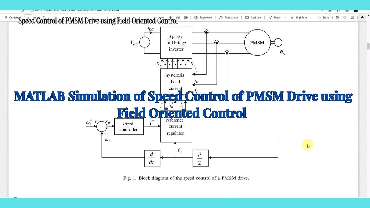 MATLAB Simulation of Speed Control of PMSM Drive using Field Oriented Control