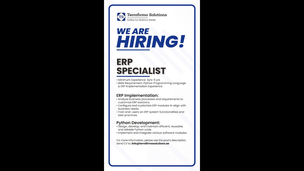 HIRING Python-Powered ERP Specialist!