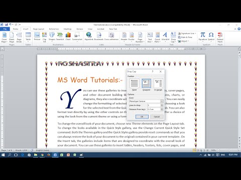 How to Insert Drop Cap and Set Position in MS Word