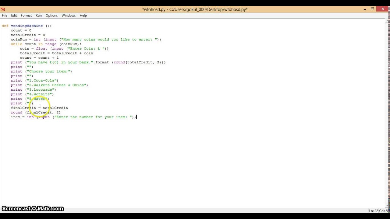 Python Programming - Vending Machine Module HD
