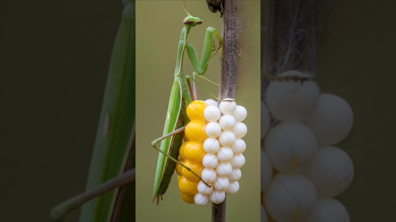 Amazing Nature - Mother Mantis Lays Eggs #insects #nature #mantis   #tropicalinsects