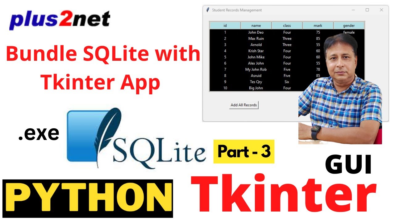 Create Standalone Tkinter App with Integrated SQLite Database #Python #Tkinter #SQLite #PyInstaller