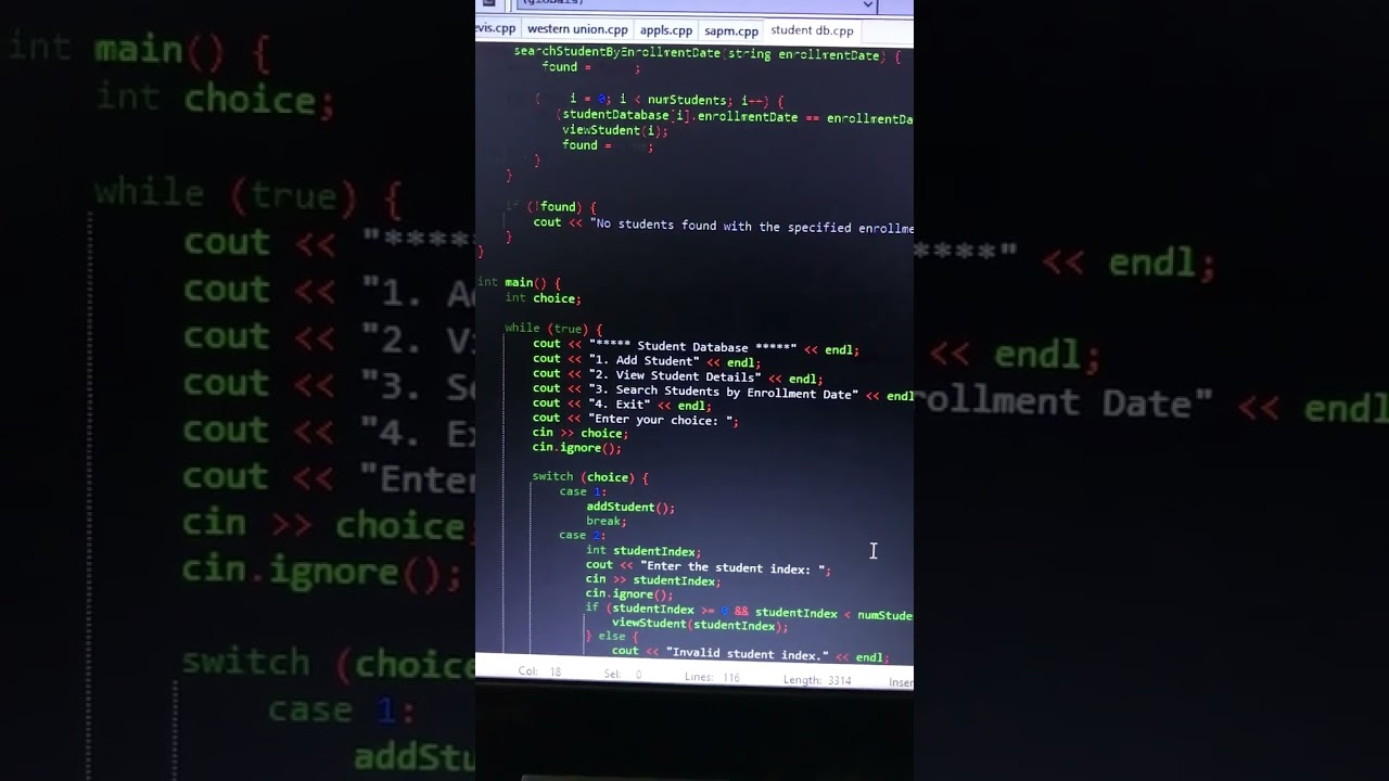 student database access c++ #codelife #codemasters #codinglife #codingninja #coders #coderstokyo