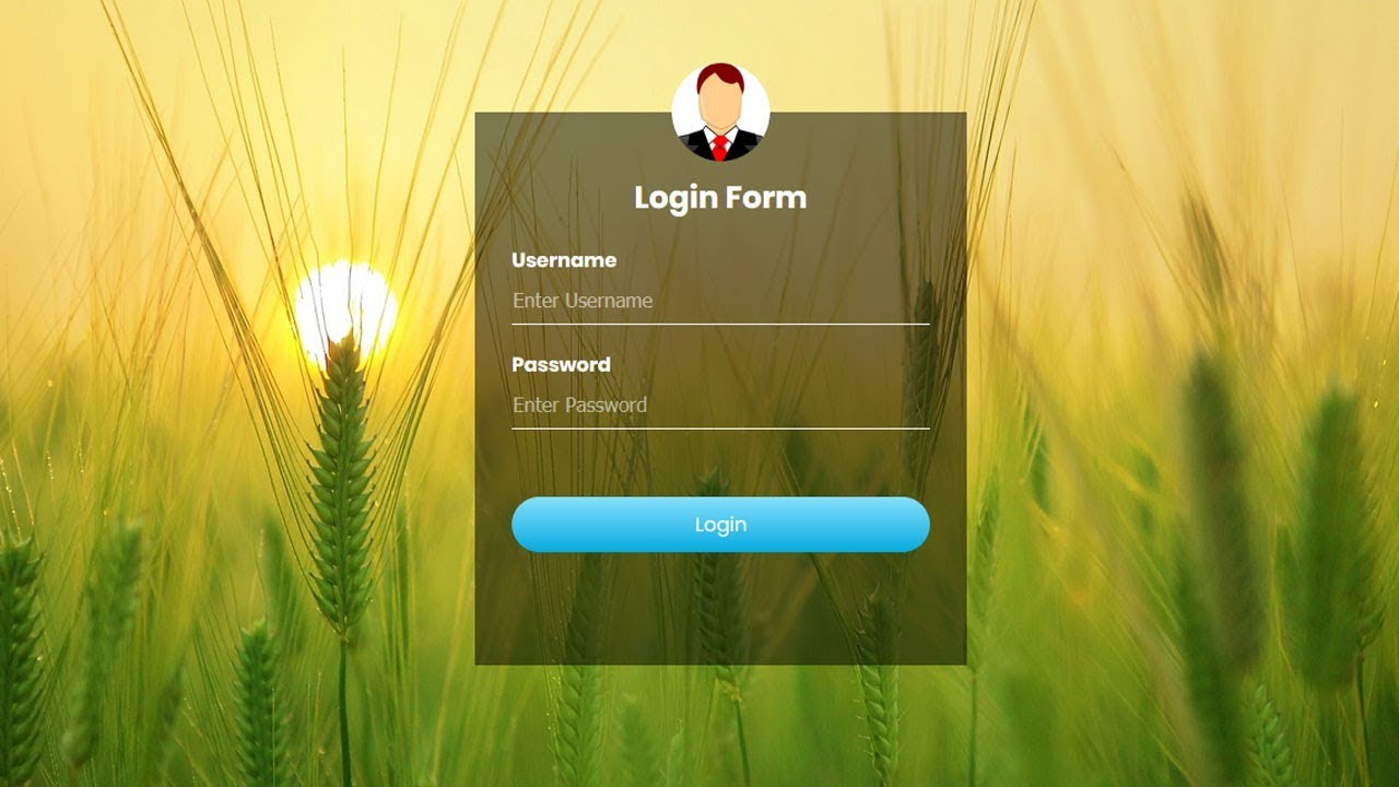 Transparent Login Form with HTML and CSS | HTML CSS Form