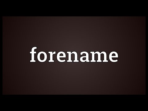 Forename Meaning