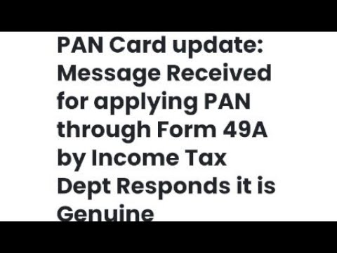 #incometaxreturn#incometax#Pan card update received for applying Pan through Form 49A by income tax