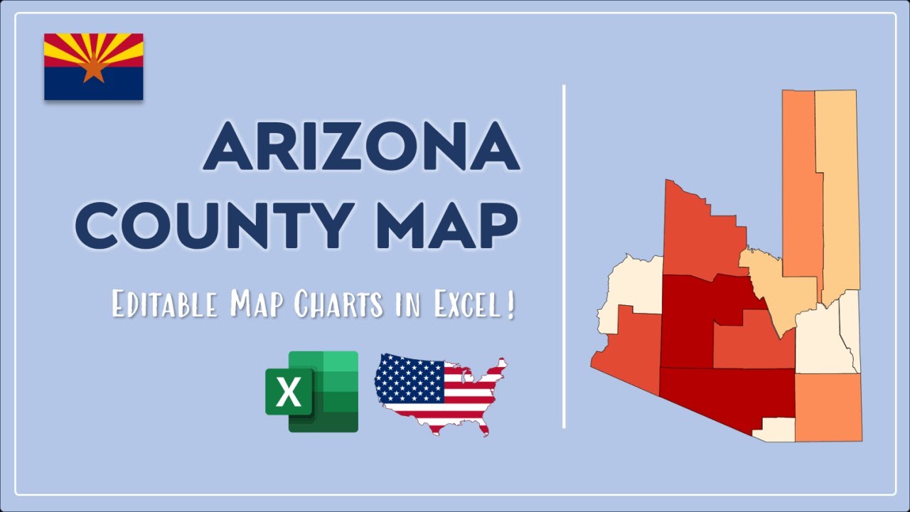 Arizona County Map in Excel - Counties List and Population Map