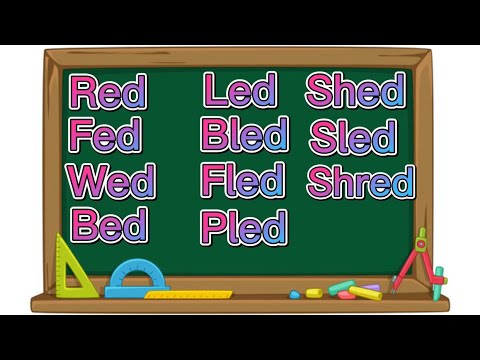 Three letter words ending with ed |phonics|