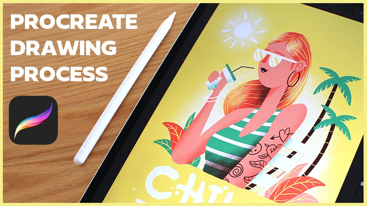 Procreate Process - Character on Vacation