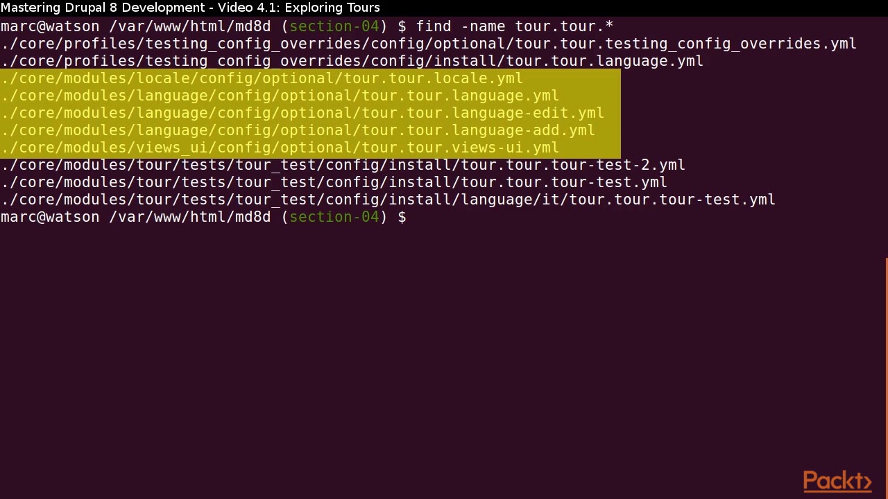Mastering Drupal 8 Development : Exploring Tours | packtpub.com