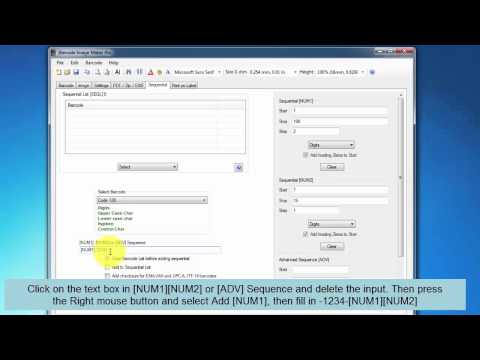 How to generate barcode Sequence, digits.