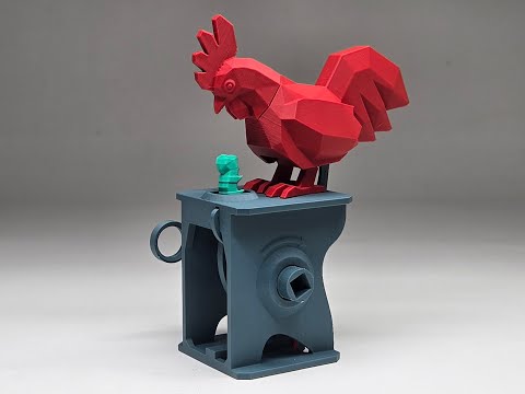 🐓 Rooster and worm (automata)・ 3D File for ・Cults