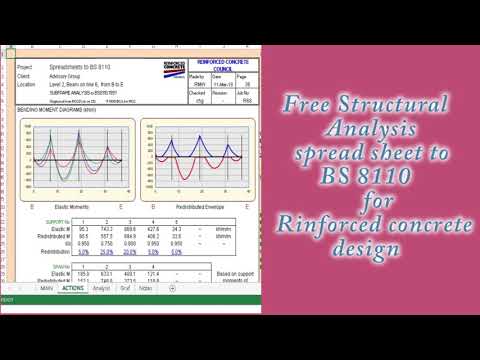Free structural analysis spreadsheet to BS 8110 for reinforced concrete design
